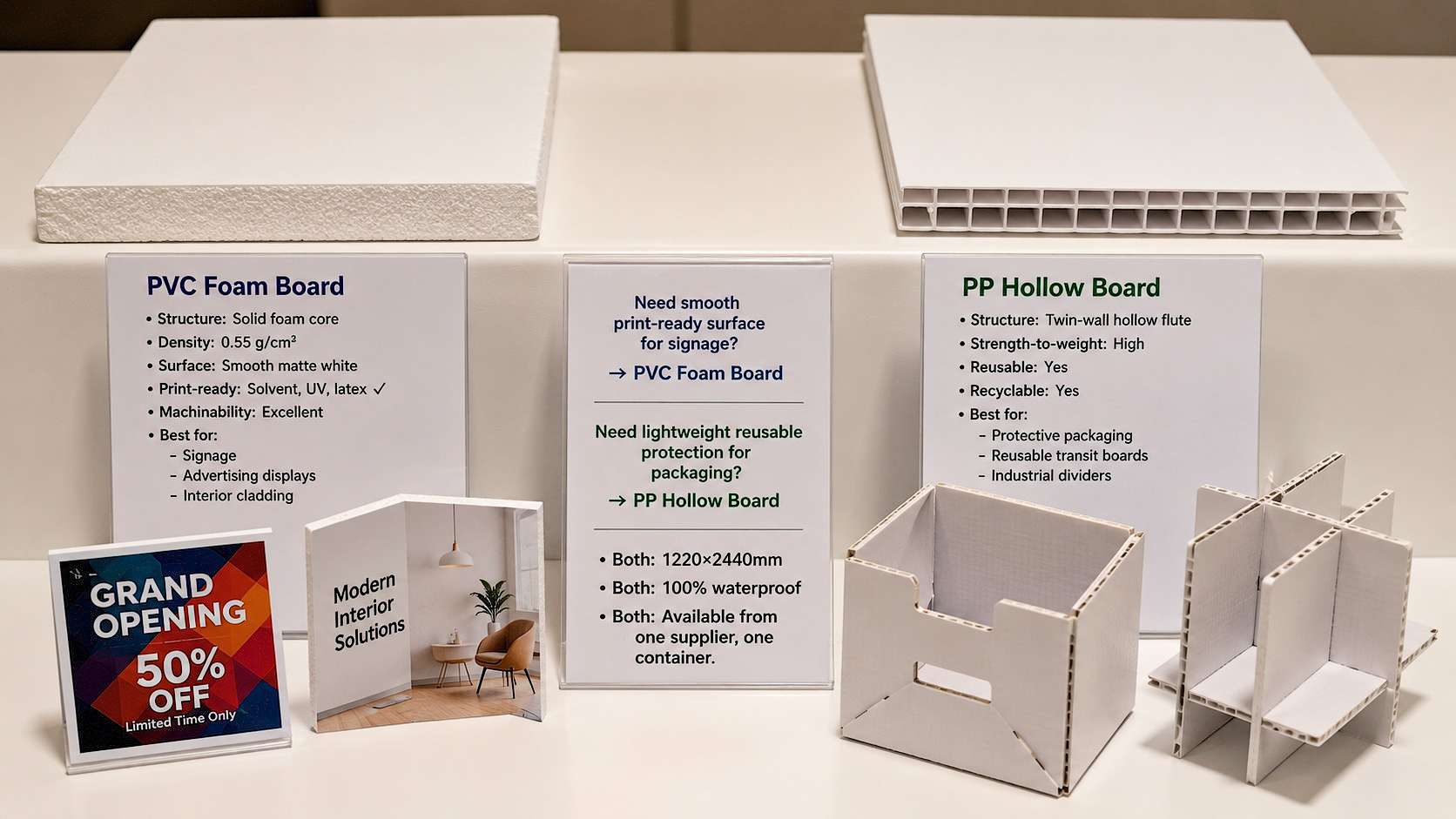 Panama PVC Foam Board & PP Hollow Board Export: Mixed 40HC Container ...